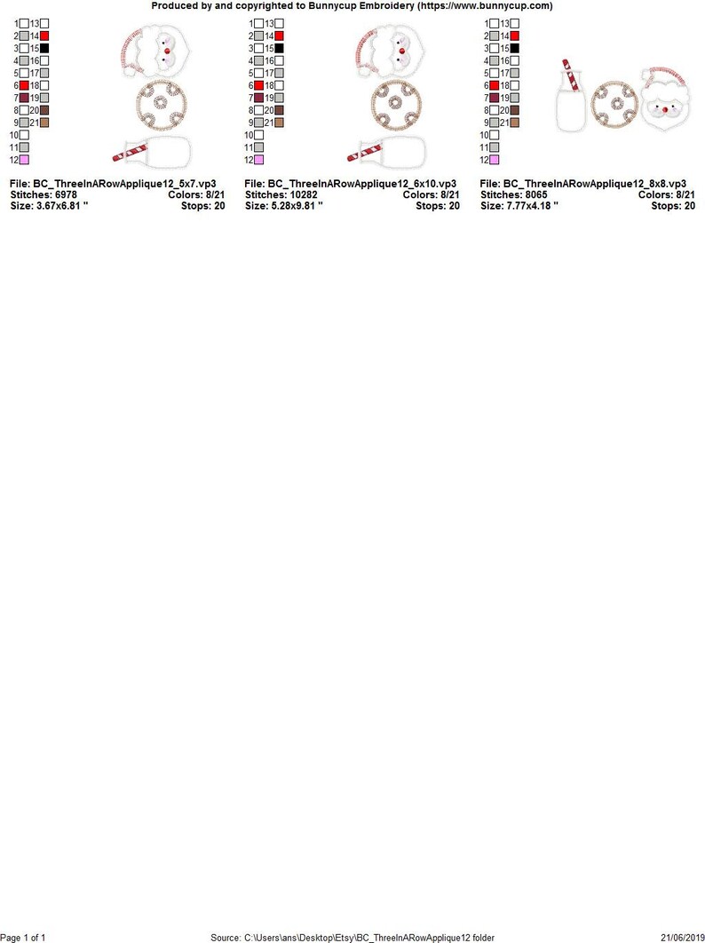 Three in A Row Applique Design 12 Machine Embroidery Design - Etsy