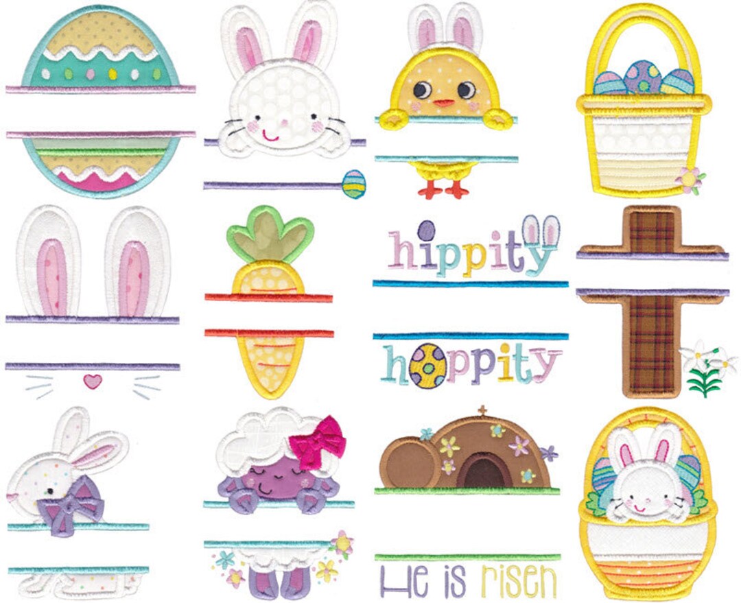 Split Easter Applique - 12 Different Applique Machine Embroidery ...
