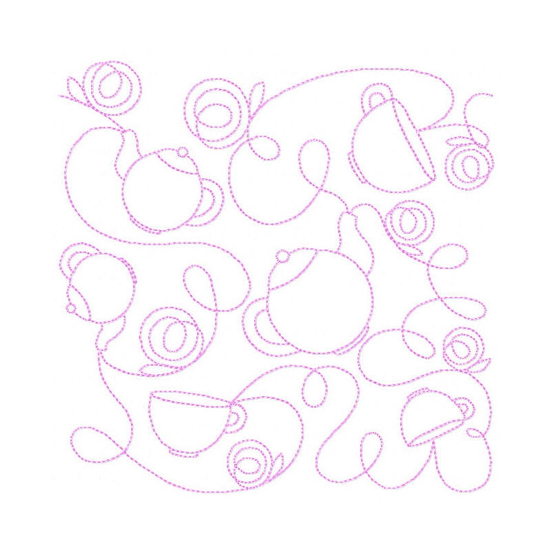 Tea Quilt Block Embroidery Design - Multiple Sizes Included - E2E Quilt ...