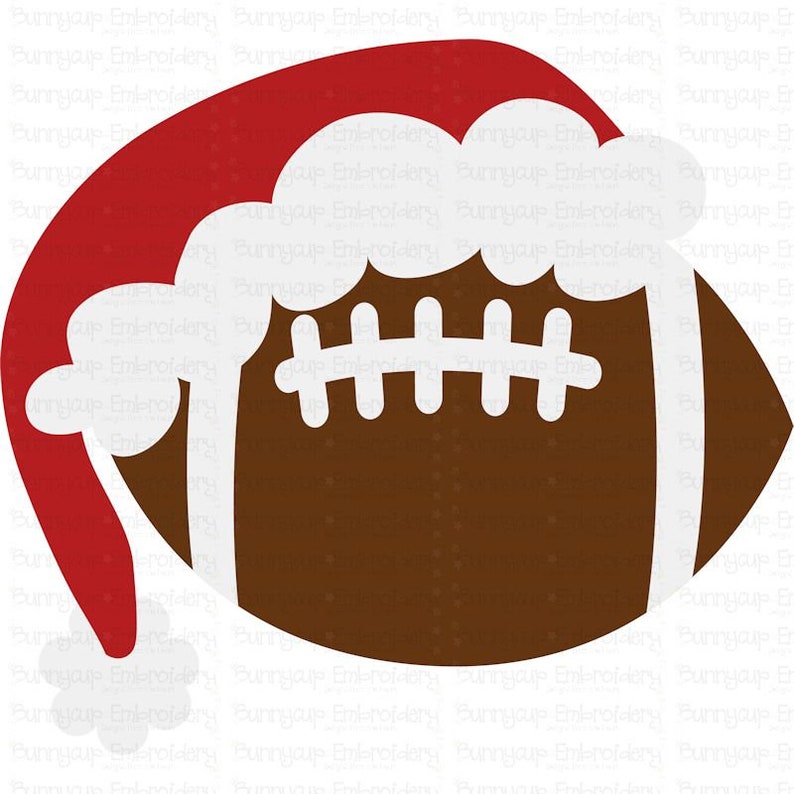 Football With Santa Hat SVG - Clipart and SVG File - Personal and Small ...