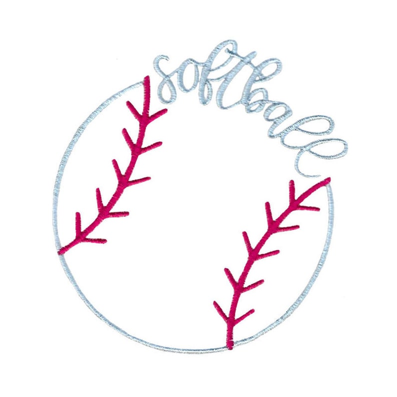Softball - Machine Embroidery Design - 4x4 5x7 6x10 8x8 Sizes Included ...