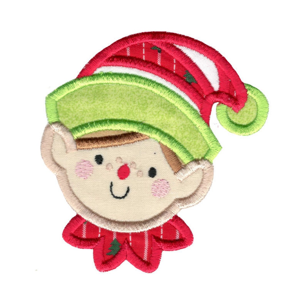 Cute Applique Christmas Elf Embroidery Design - 4x4 5x7 6x10 8x8 Sizes ...
