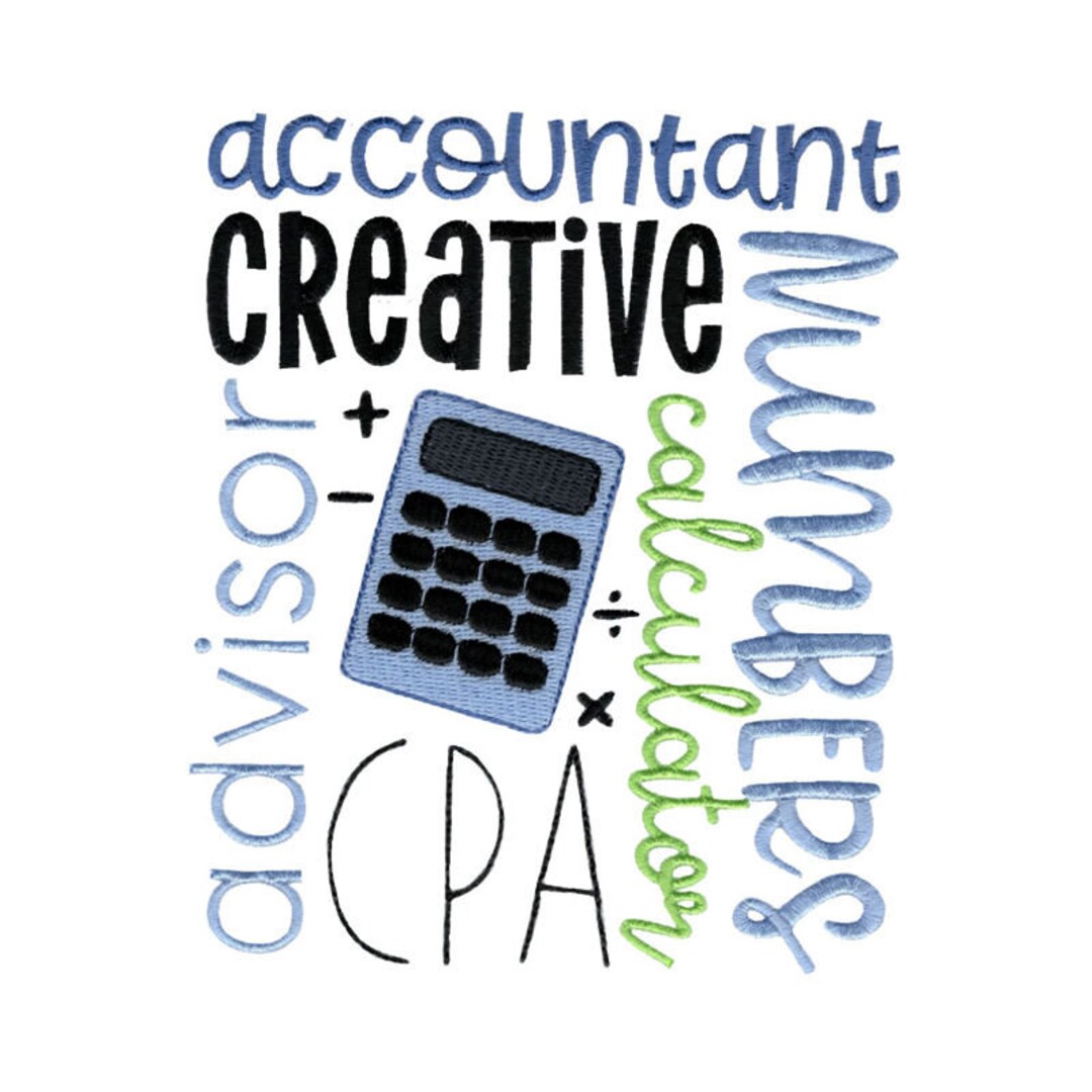 Accountant Subway Art - Machine Embroidery Design - 5x7 6x10 8x8 Sizes ...