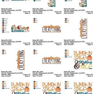 Fall Sayings - 15 Machine Embroidery Designs - Multiple Sizes - Autumn ...