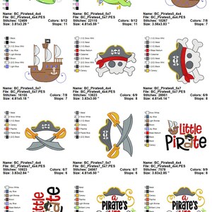 Pirates - 12 Machine Embroidery Designs - 4x4 5x7 Sizes Included ...