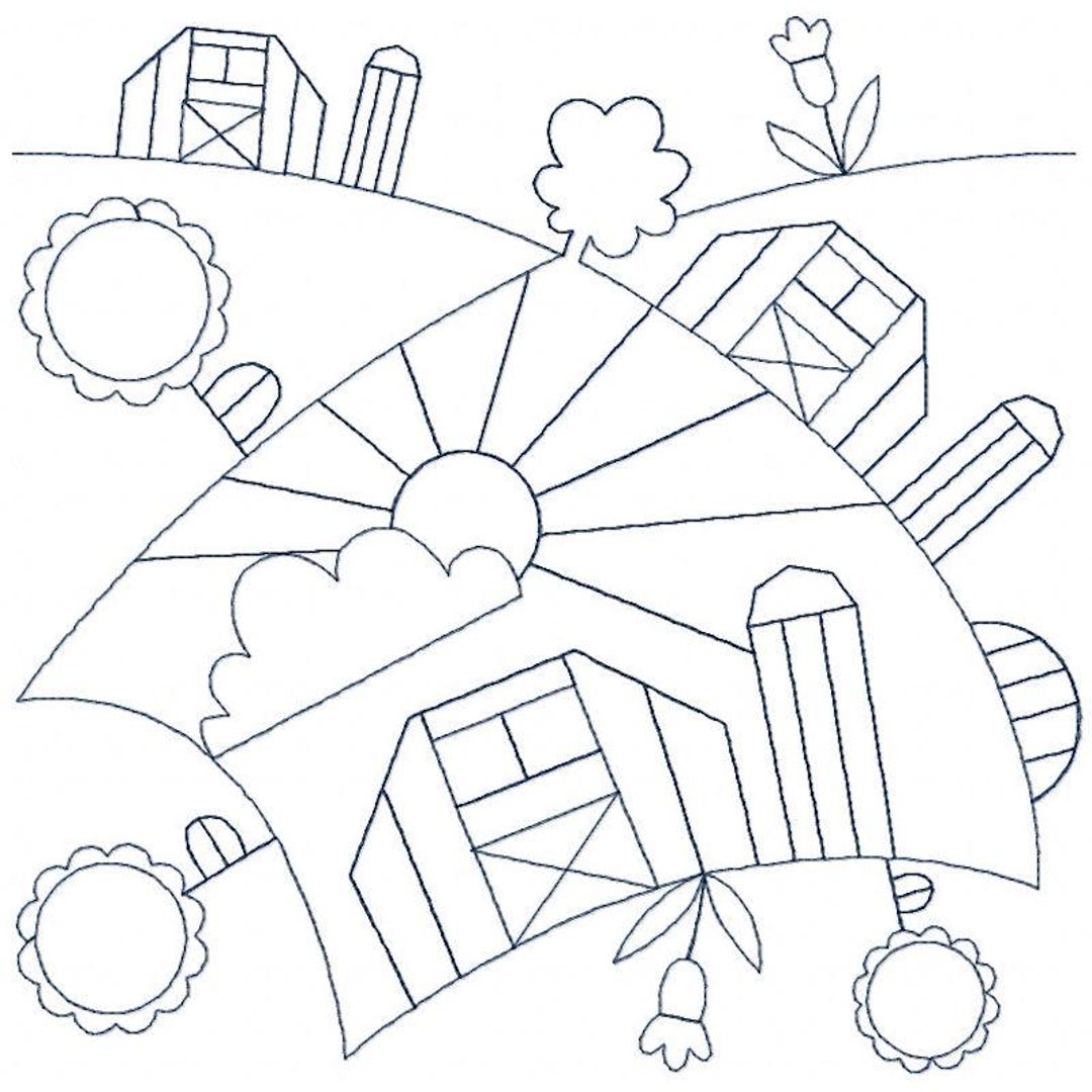 Farm Quilt Block - Digital Pantograph for Long Arm Quilting Machines ...