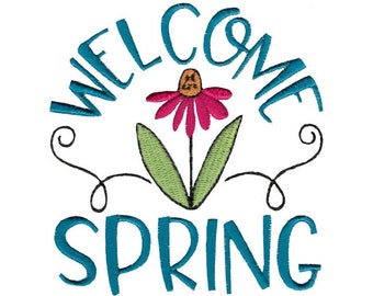 Happy Spring - Machine Embroidery Design - 4x4 5x7 6x10 8x8 Sizes ...