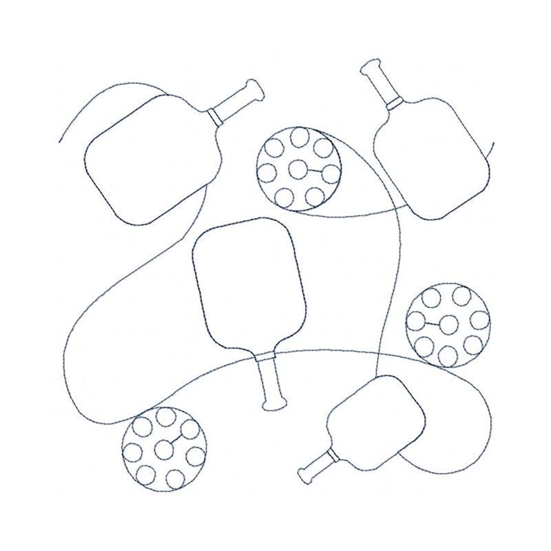 Pickleball Quilt Block - Digital Pantograph for Long Arm Quilting ...
