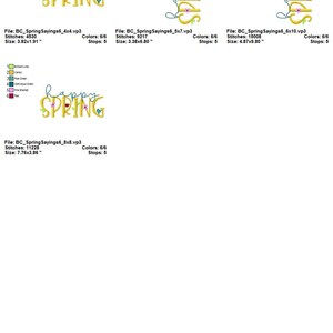 Happy Spring - Machine Embroidery Design - 4x4 5x7 6x10 8x8 Sizes ...