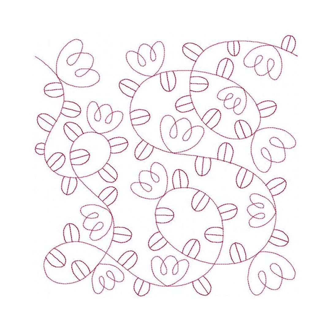 Tulips Quilt Block - Digital Pantograph for Long Arm Quilting Machines - E2E Quilt Block, Flower ...