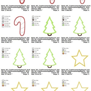 Cute Snowmen Applique - 14 Machine Embroidery Designs - 4x4 5x7 6x10 ...