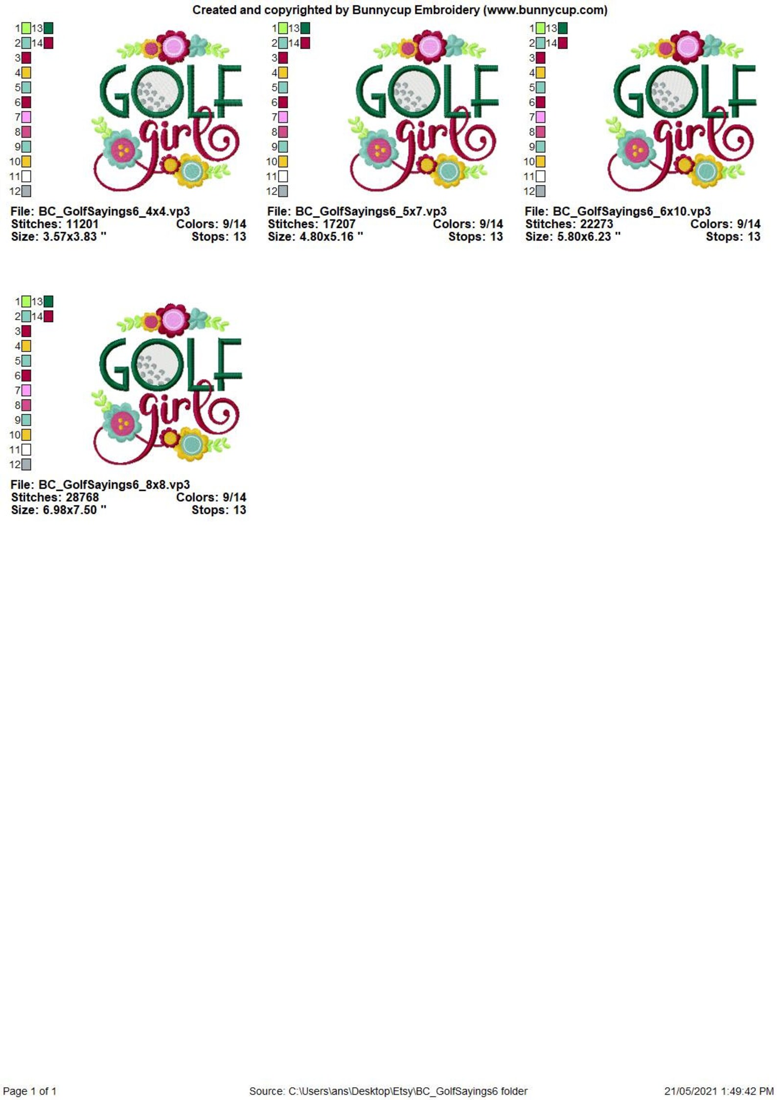 Golf Girl Machine Embroidery Design 4x4 5x7 6x10 8x8 Sizes - Etsy Canada