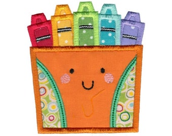 Back to School Preschool Crayons Zig Zag Applique Machine - Etsy
