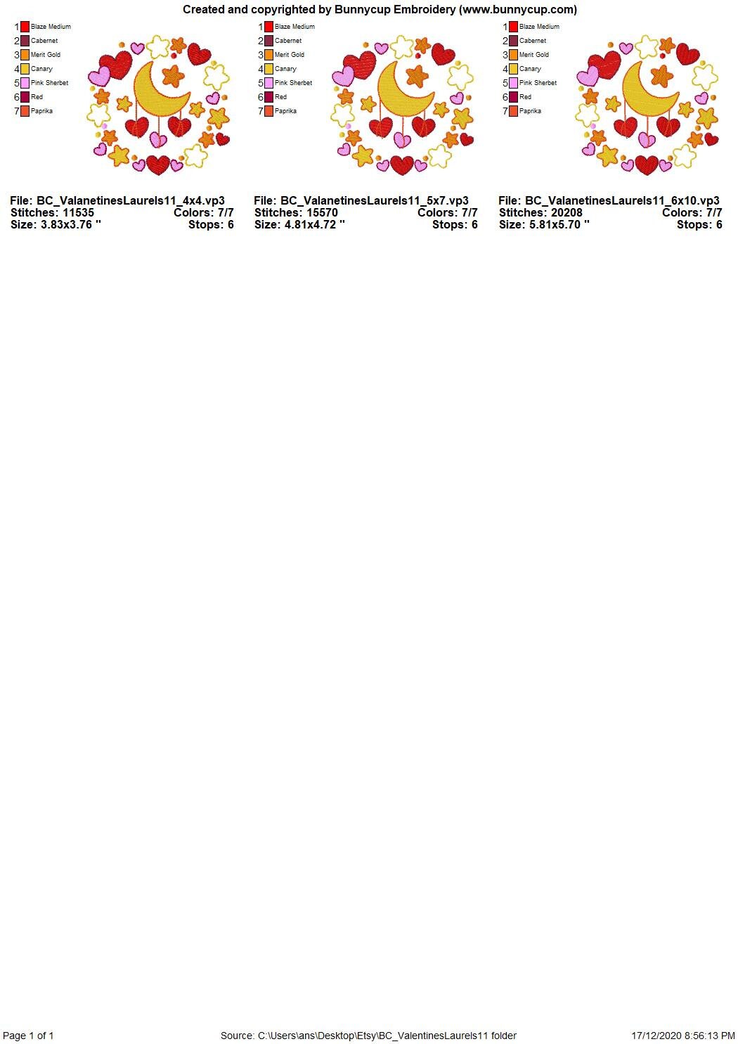 Moon Laurel Embroidery Design 4x4 5x7 6x10 Sizes Included | Etsy