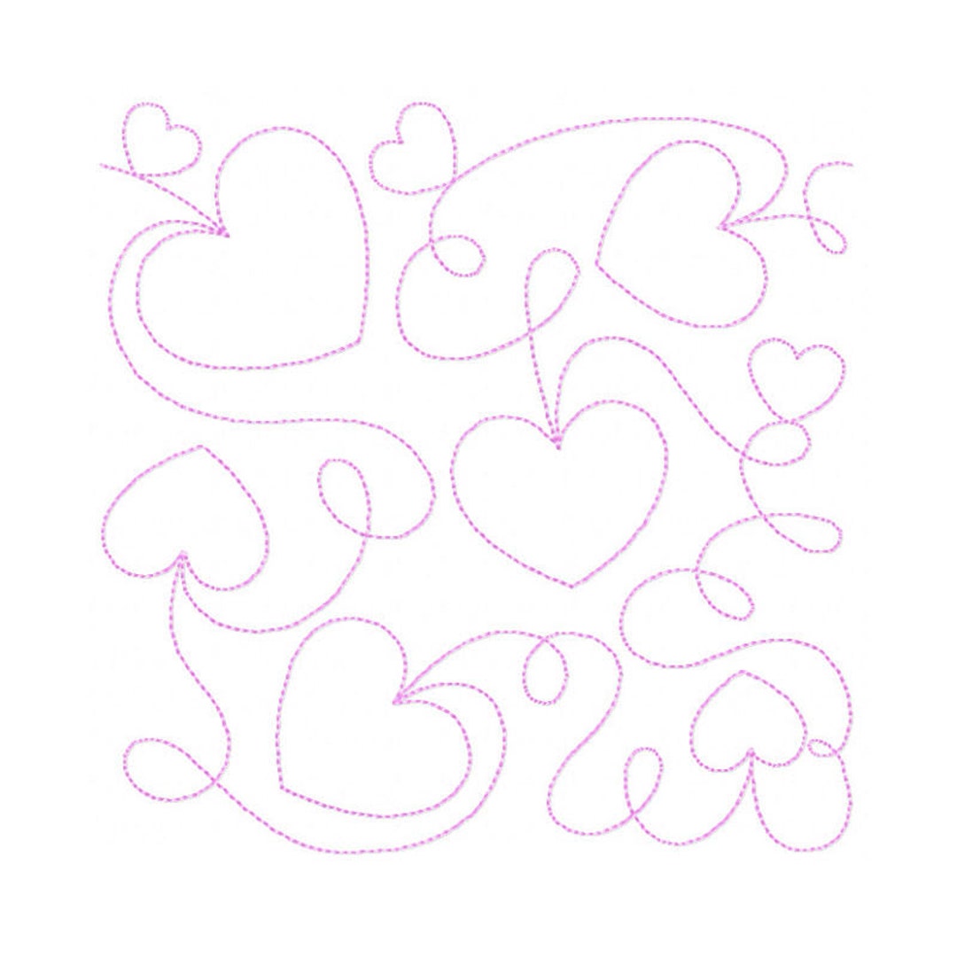 Hearts Quilt Block Embroidery Design - Multiple Sizes Included - E2E ...