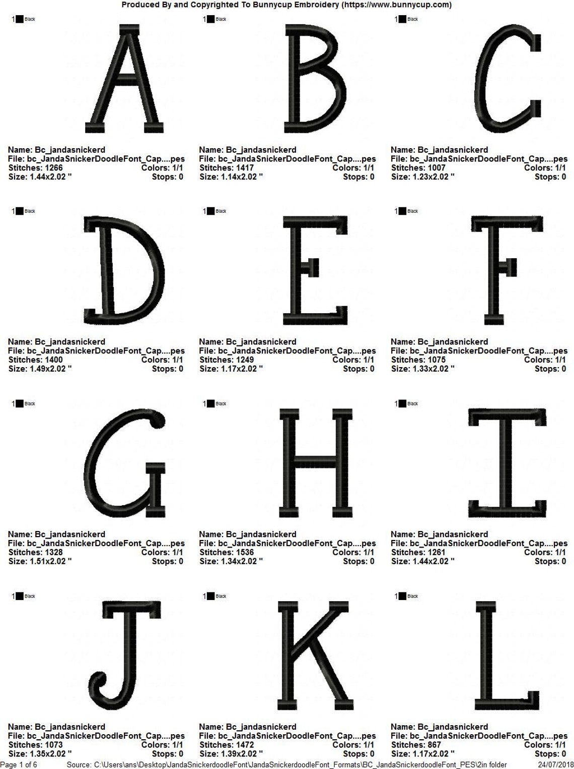 Snickerdoodle Machine Embroidery Font 1 1.25 1.5 1.75 2 | Etsy