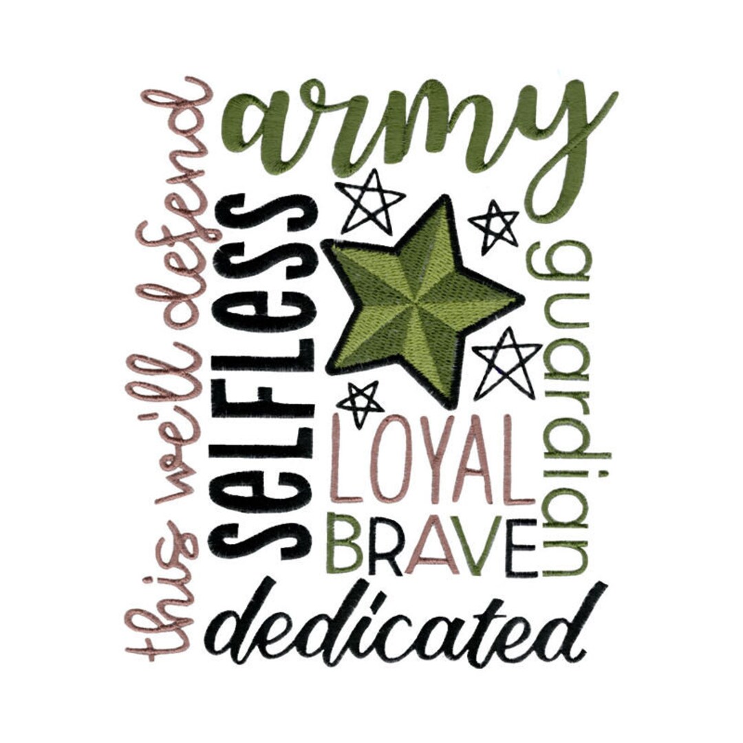 Army Subway Art - Machine Embroidery Design - 5x7 6x10 8x8 Sizes ...