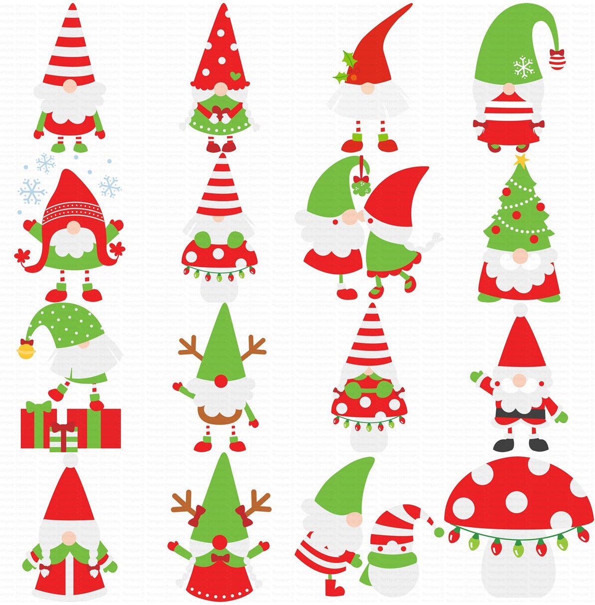 Christmas Gnomes SVG Bundle 13 SVG Clipart Cut and - Etsy
