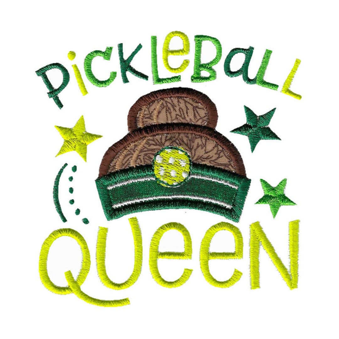 Pickleball Queen Embroidery Design - 4x4 5x7 6x10 8x8 Sizes Included ...