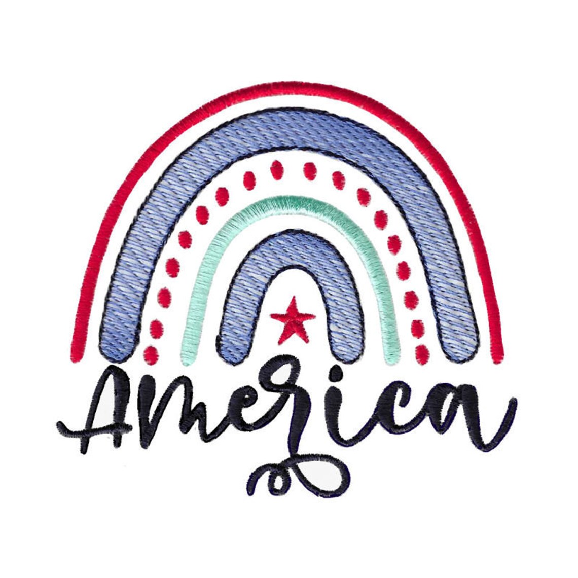 Boho Rainbow America Embroidery Design - 4x4 5x7 6x10 8x8 Sizes ...