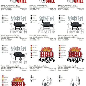 Barbeque - 12 Machine Embroidery Designs - Multiple Sizes Included ...
