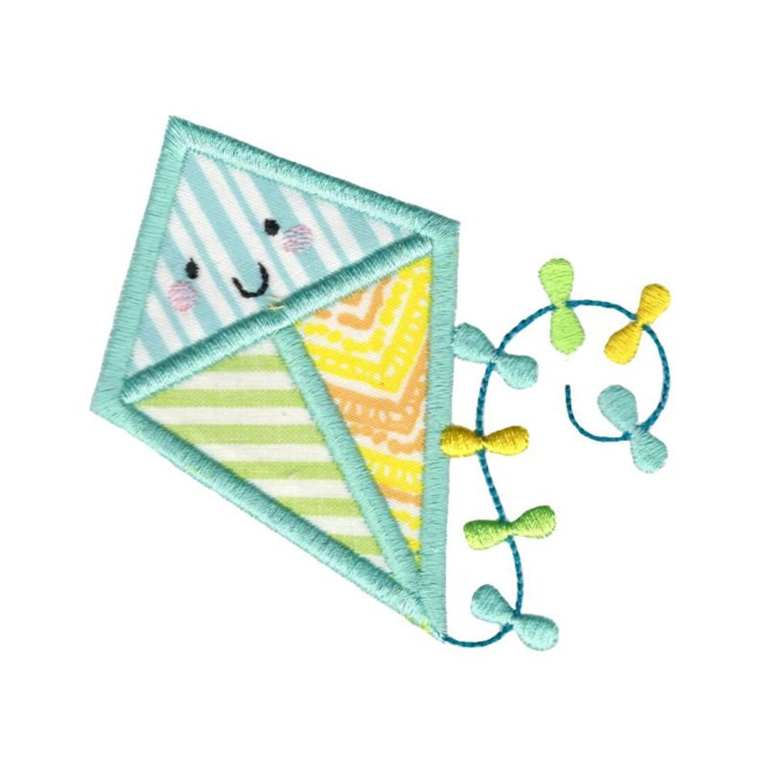 Applique Kite Embroidery Design - 4x4 5x7 6x10 8x8 Sizes Included ...