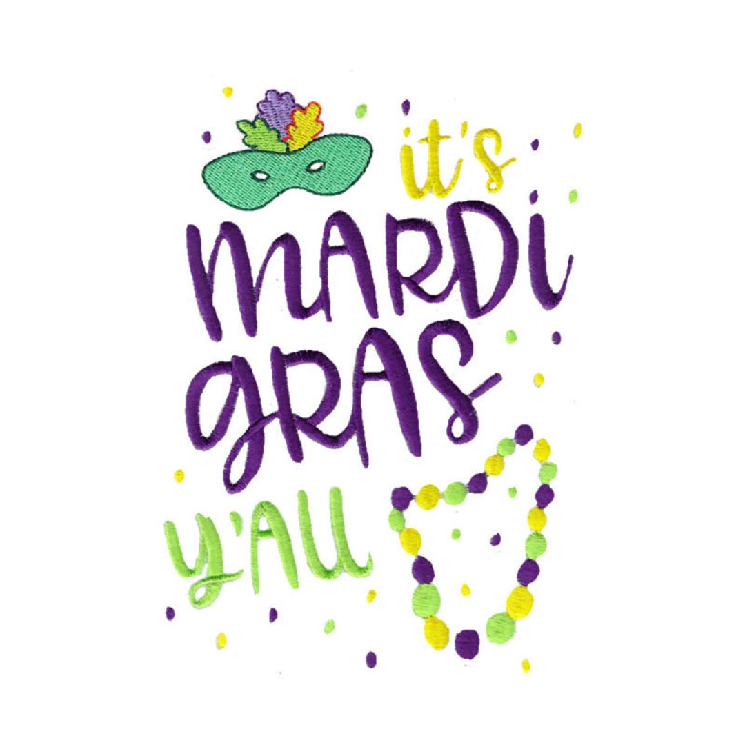 Mardi Gras Embroidery Design Multple Sizes Included Mardi - Etsy