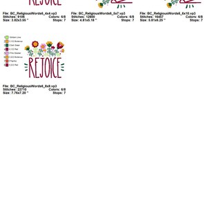 Rejoice Machine Embroidery Design - 4x4 5x7 6x10 8x8 Sizes Included ...
