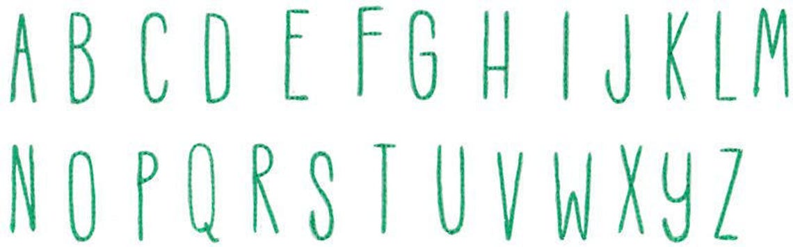 Simple Bean Font - Machine Embroidery Designs - 10 Sizes Included ...