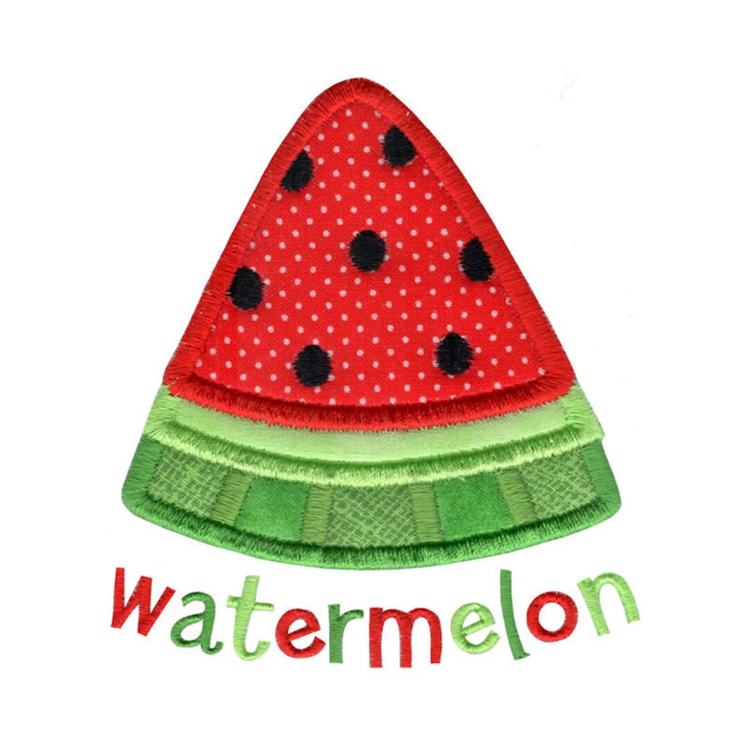 Watermelon Slice Applique Embroidery Design - 4x4 5x7 6x10 8x8 Sizes Included - Applique ...
