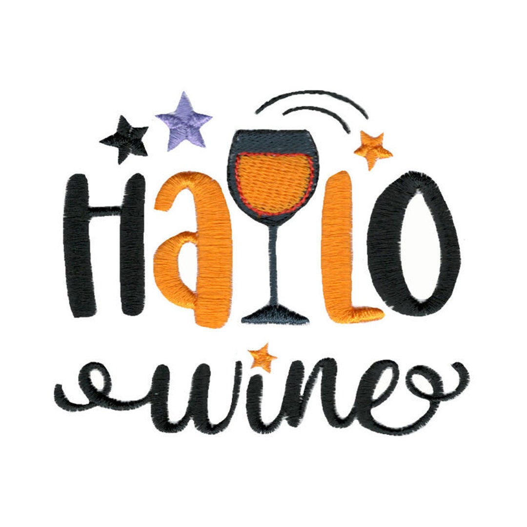 Hallo Wine - Machine Embroidery Design - 4x4 5x7 Sizes - Halloween ...