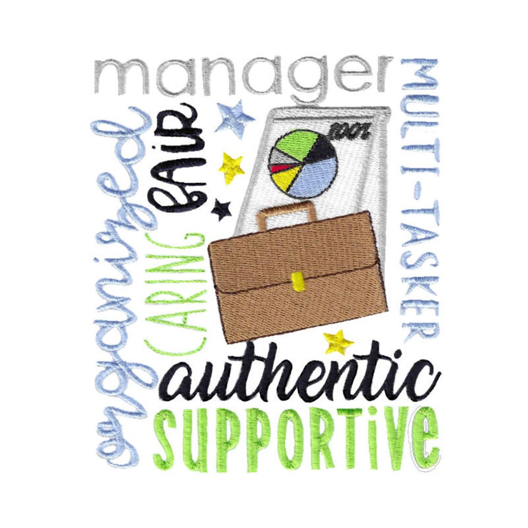 Manager Subway Art - Machine Embroidery Design - 5x7 6x10 8x8 Sizes ...