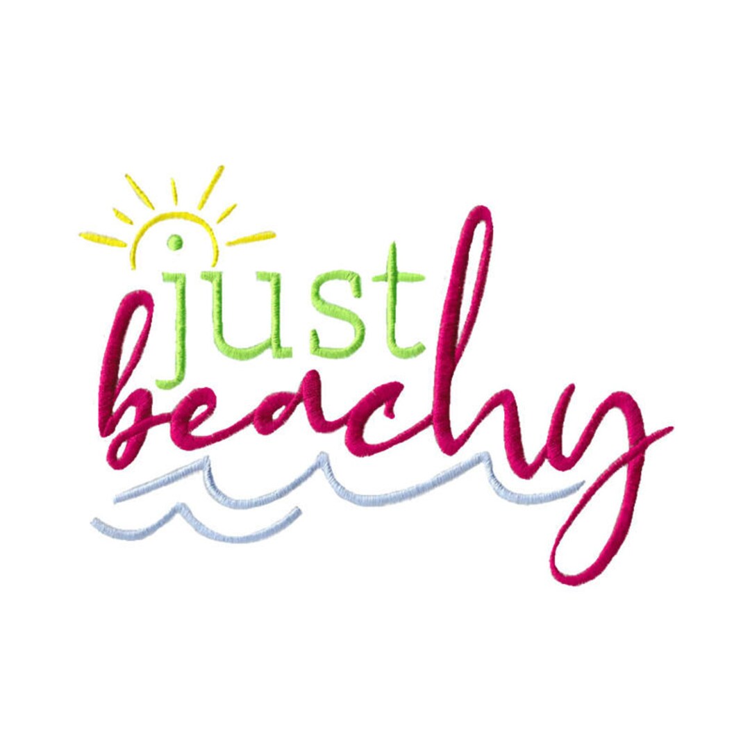 Just Beachy - Machine Embroidery Design - 4x4 5x7 6x10 8x8 Sizes ...