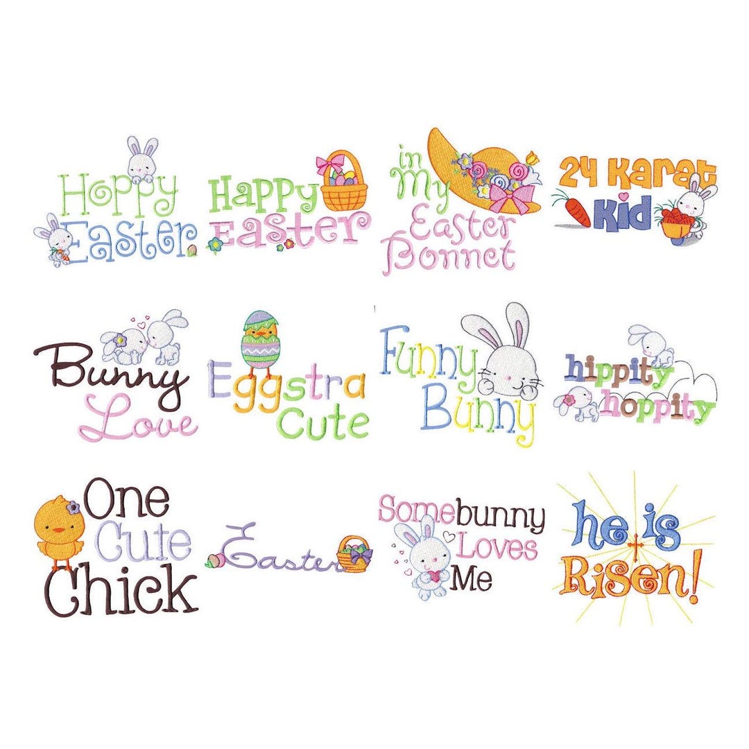 Easter Sentiments - Machine Embroidery Designs - 4x4 5x7 Inch Hoops ...