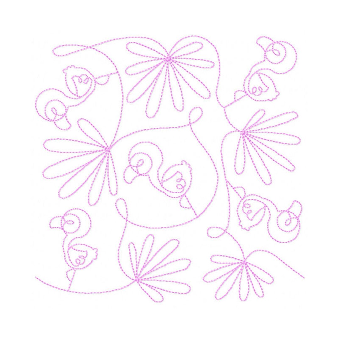 Flamingos Quilt Block Embroidery Design - Multiple Sizes Included - E2E ...