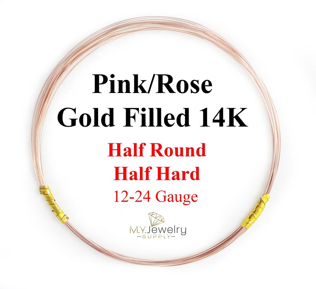 14K Rose Gold Filled Wire: Half Round, Half Hard (12-24 Gauge) - Etsy