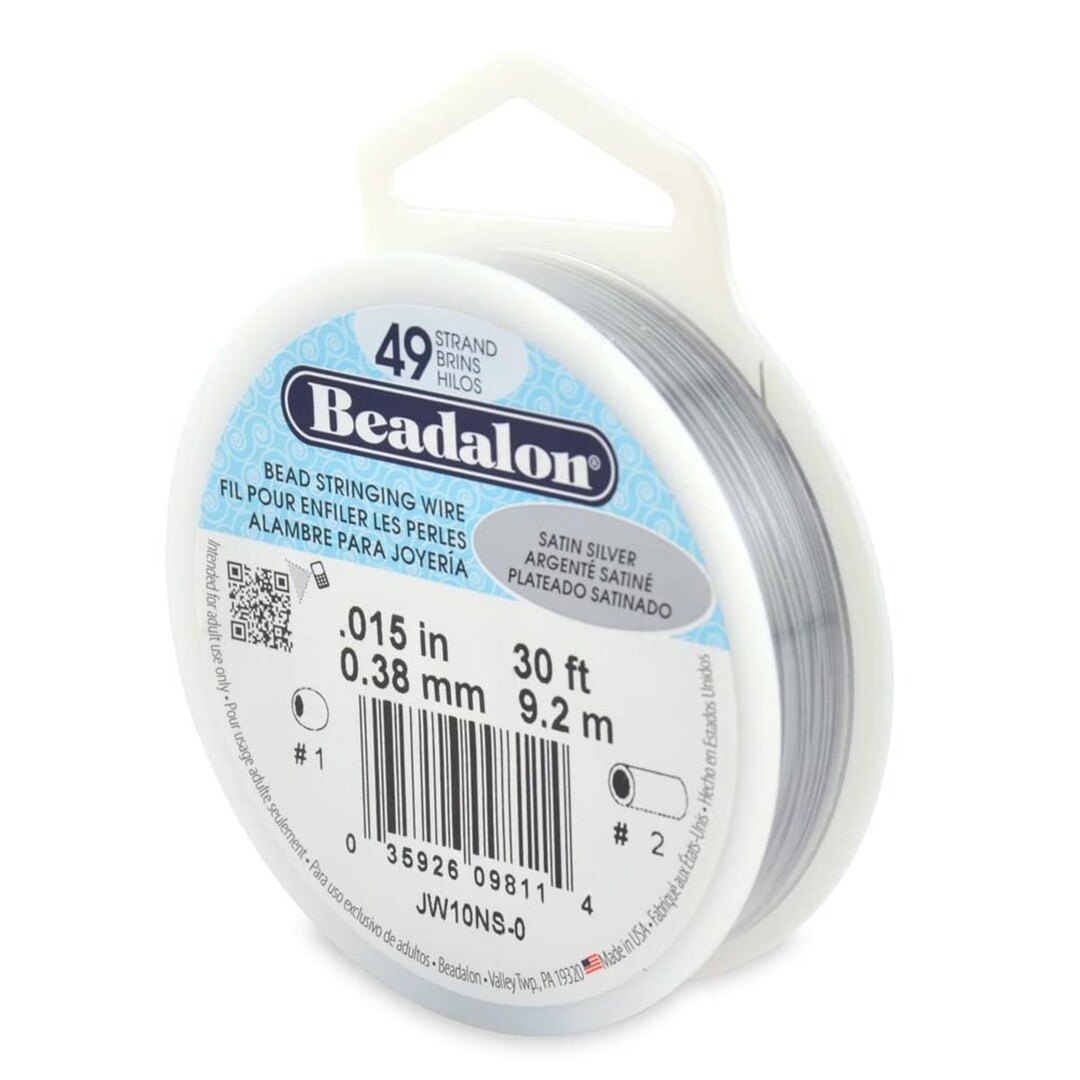 Beadalon® 49 Strand Bead Stringing Wire, Satin Silver Choose Size and ...