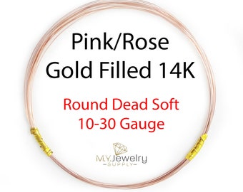 14K Rose Gold Filled Wires Gold Filled Round Wire Half Hard - Etsy