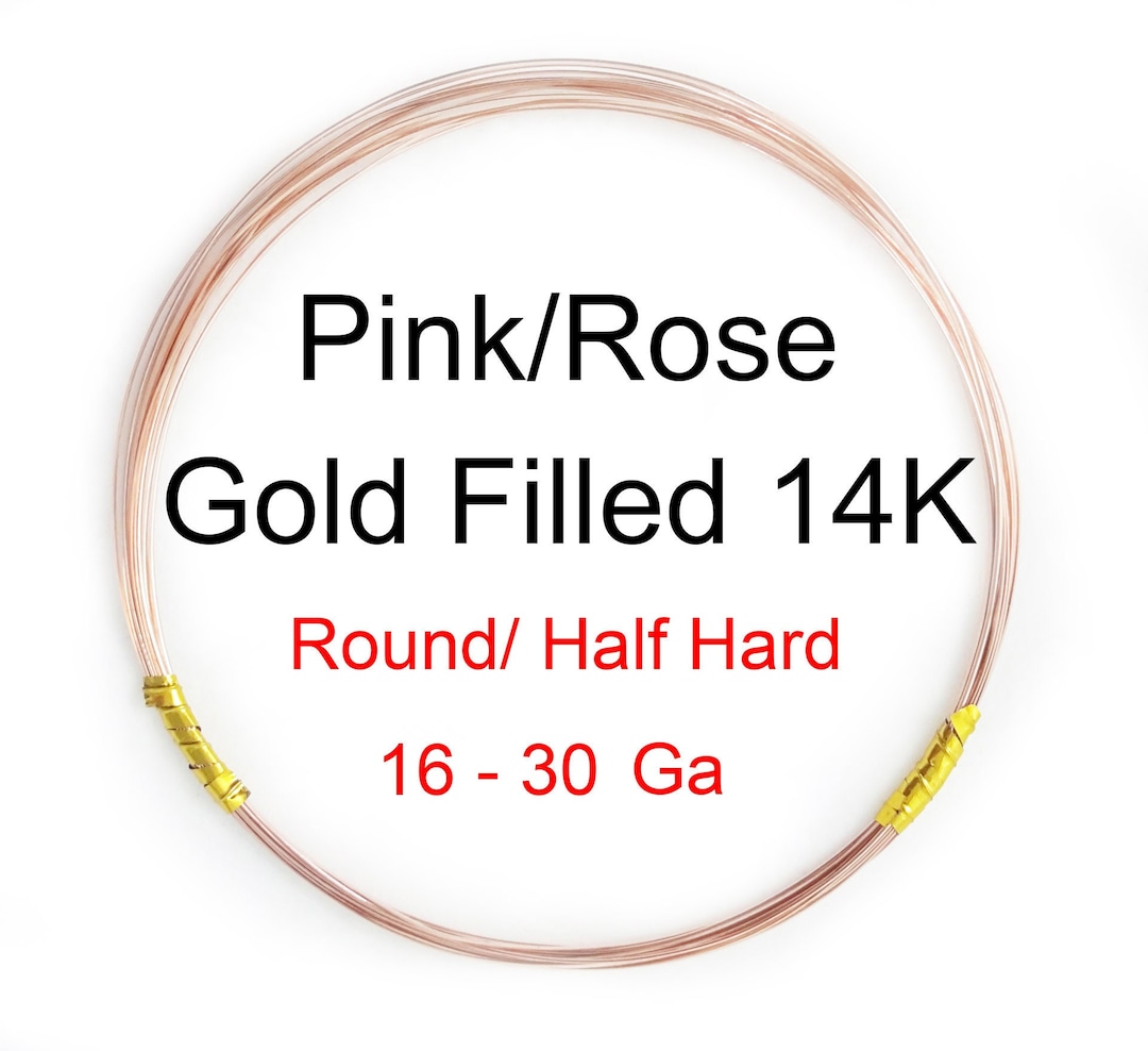 14/20 Pink/rose Gold Filled Wire Round Half Hard 16 18 19 20 21 22 24 ...
