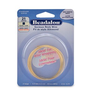 Beadalon German Style Wire Square - Tarnish Resistant Brass - Etsy