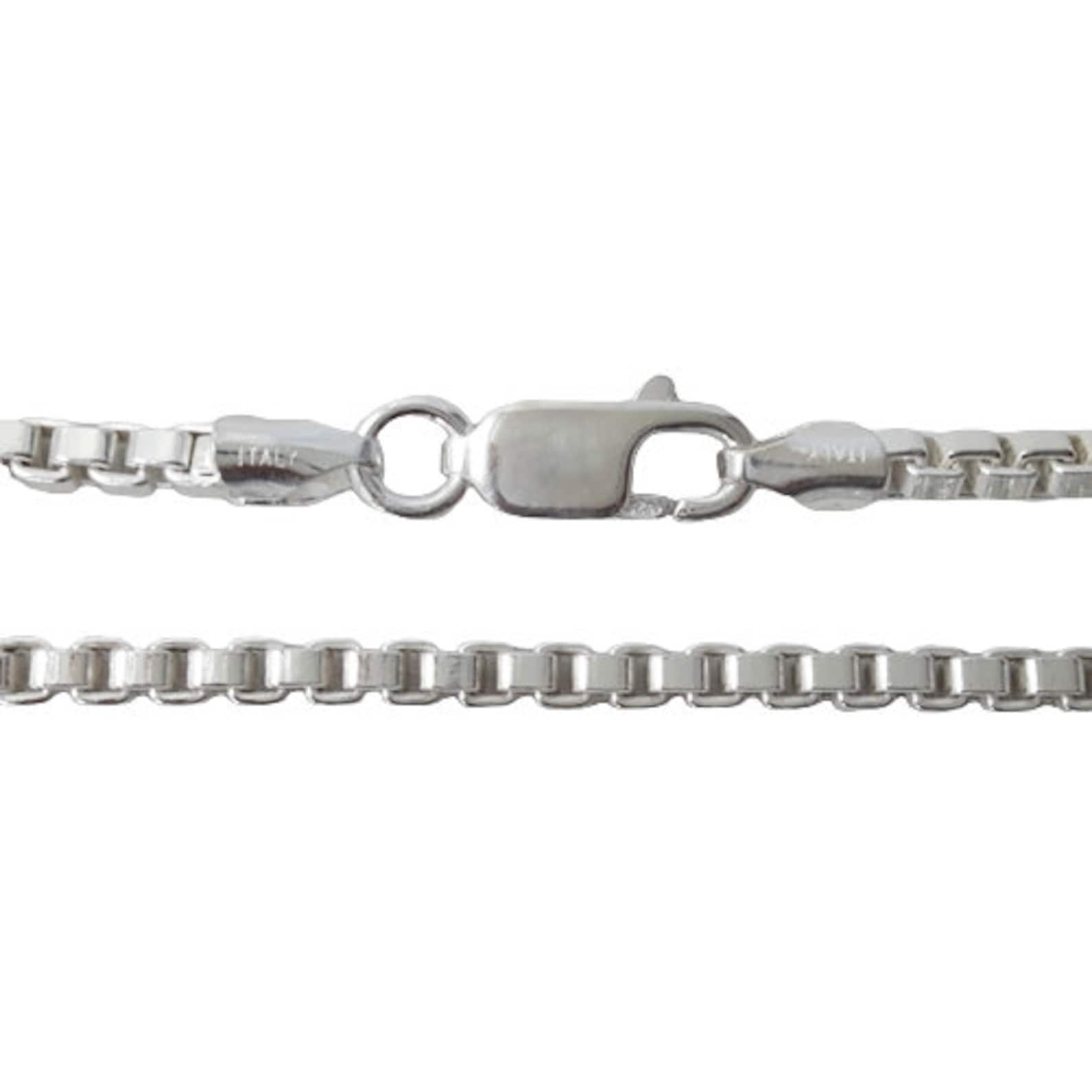 925 Sterling Silver BOX Chain Necklace 2.5 Mm 18 20 Inches Made in ...