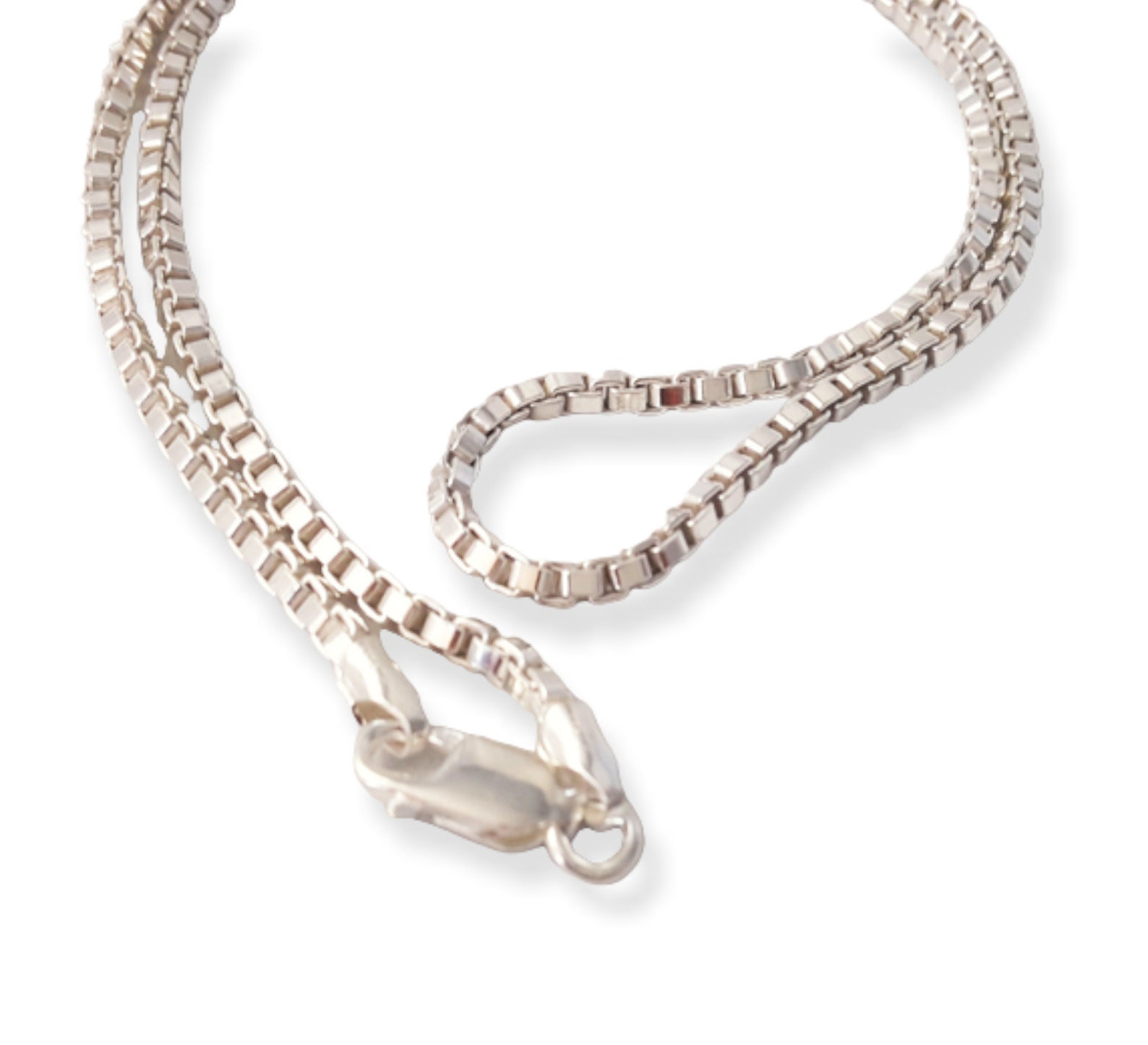 925 Sterling Silver BOX Chain Necklace 2.5 Mm 18 20 Inches Made in ...