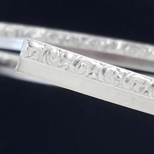 925 Sterling Silver Stepped Bezel Wire Swirl Fancy Pattern - Etsy