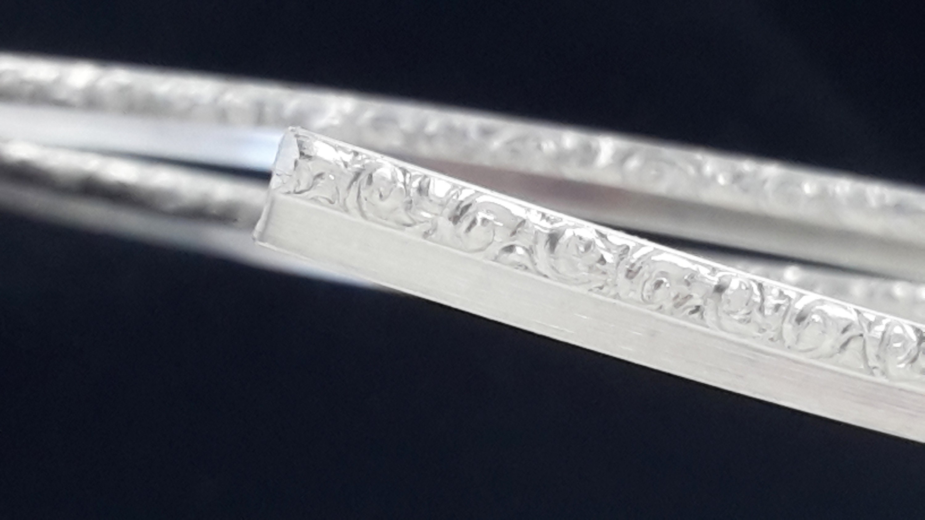 925 Sterling Silver Stepped Bezel Wire, Swirl Fancy Pattern, Dead Soft ...