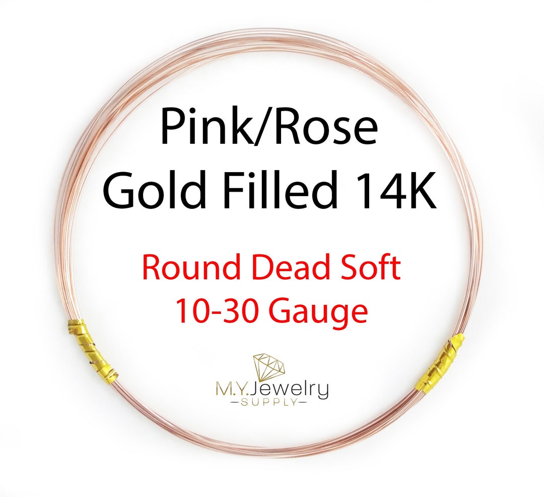 14/20 Pink/rose Gold Filled Wire Dead Soft Round 10 12 14 16 18 20 22 ...
