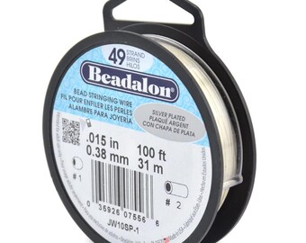 Beadalon® 49 Strand Bead Stringing Wire, Satin Silver Choose Size and ...