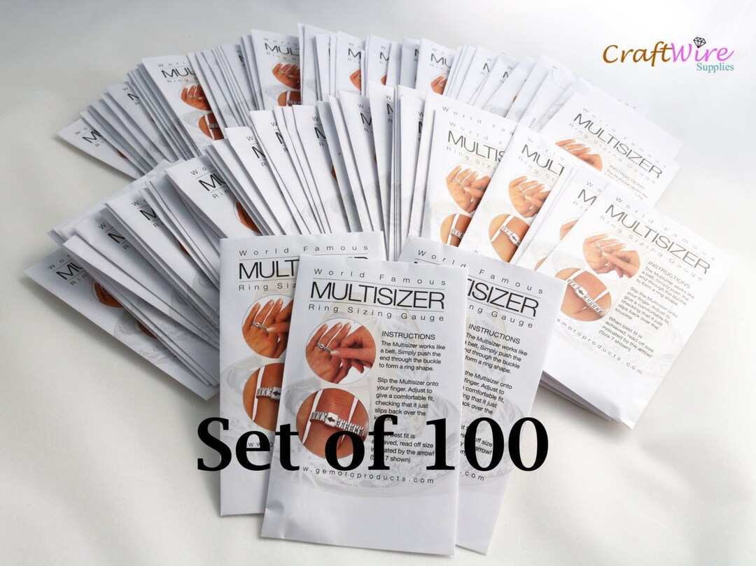 Set of 100 MULTISIZER Ring Sizing Gauge Adjustable Plastic - Etsy