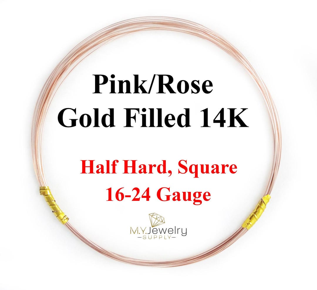 14K Rose Gold Filled Wire: Half Hard Square Jewelry Making (16-24 Gauge ...