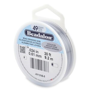 Beadalon® 49 Strand Bead Stringing Wire, Satin Silver Choose Size and ...
