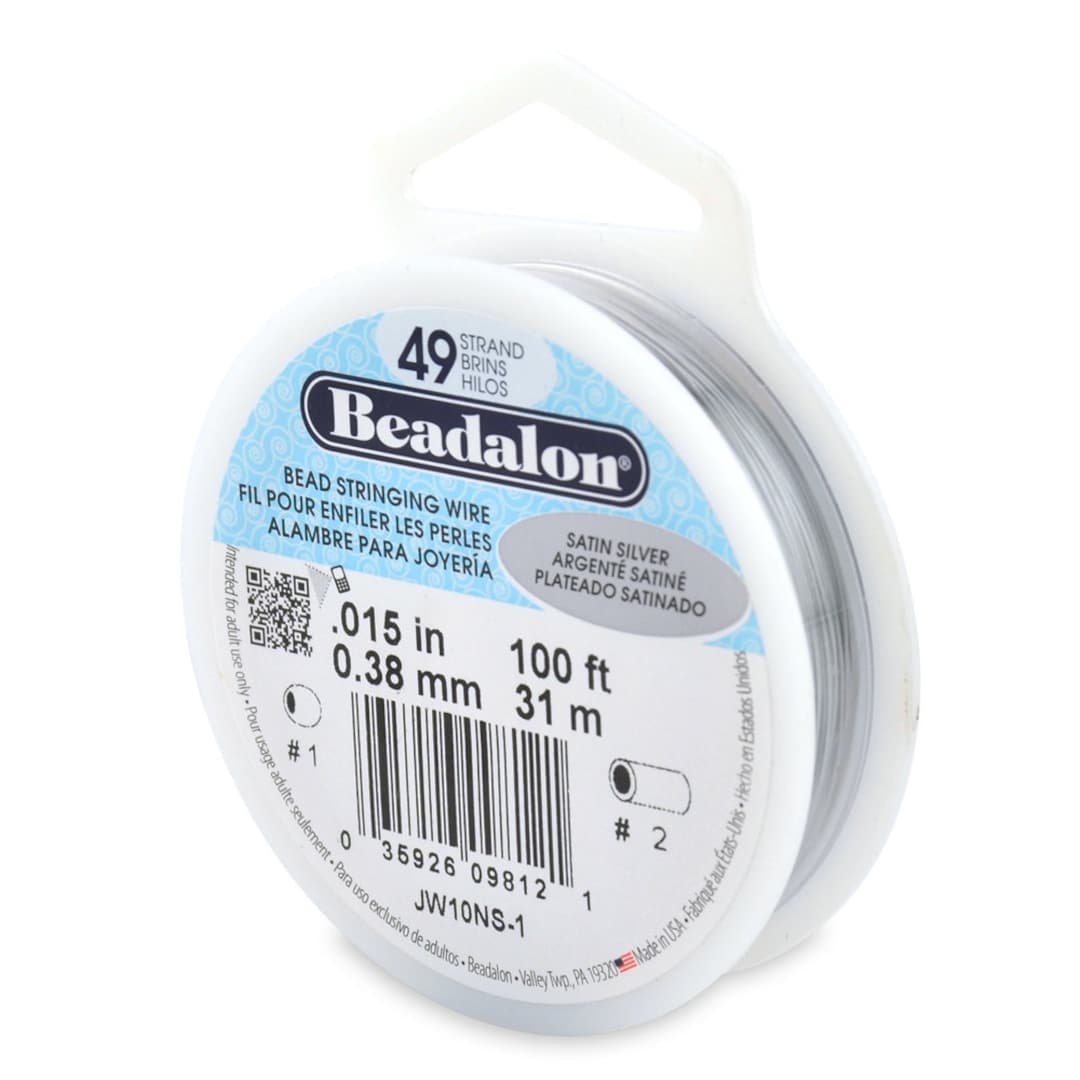 Beadalon® 49 Strand Bead Stringing Wire, Satin Silver Choose Size and ...